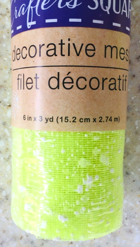 3 Halloween Green FLOCKED SPATTER DECO MESH RIBBON TULLE Craft Wreath ...
