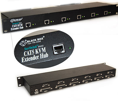 Black Box 6-PORT Serv Switch Extender Hub CAT5 KVM Via Lan ACU1006SRA ...