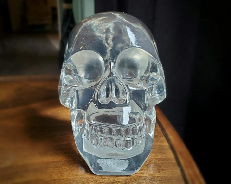 Translucent Human Clear Skull, Resin Crystal Skull, Oddities, Gothic ...