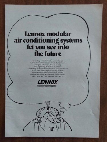 Lennox 1970 Vintage Print Ad Modular A/C Systems Fortune Teller | eBay