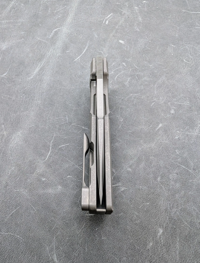 Jason Stout Knife and Tool "Snappy Boi" Milled Titanium, M390 Dark Bead ...
