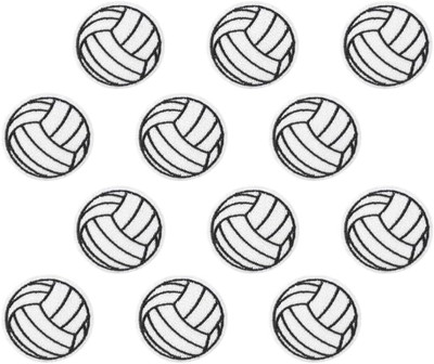 12Pcs Volleyball Iron on Patches, Black White Soccer Rugby Ball Sewing ...