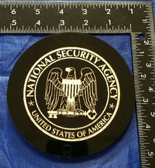 NSA National Security Agency 5" Black Acrylic Disk w Gold Painted Logo ...