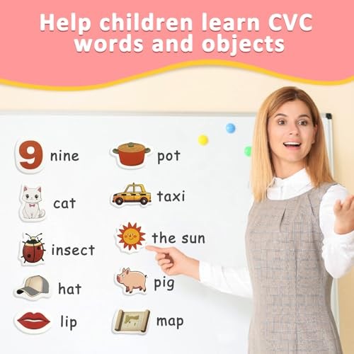 Magnetic Foam CVC Word Games - 50 Fridge Magnets for Kids, Speech ...