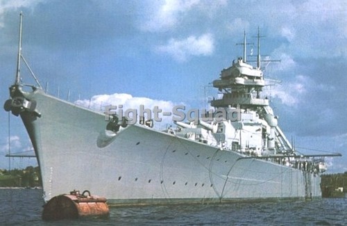WW2 Picture Photo 1940 Kiel Rare Color Photo German Battleship Bismarck ...