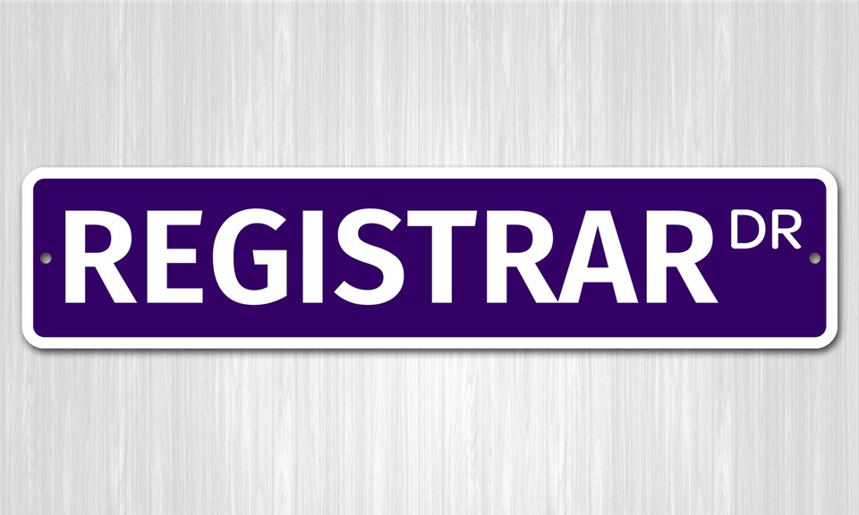 7220 SS Registrar 4" x 18" Novelty Street Sign Aluminum | eBay