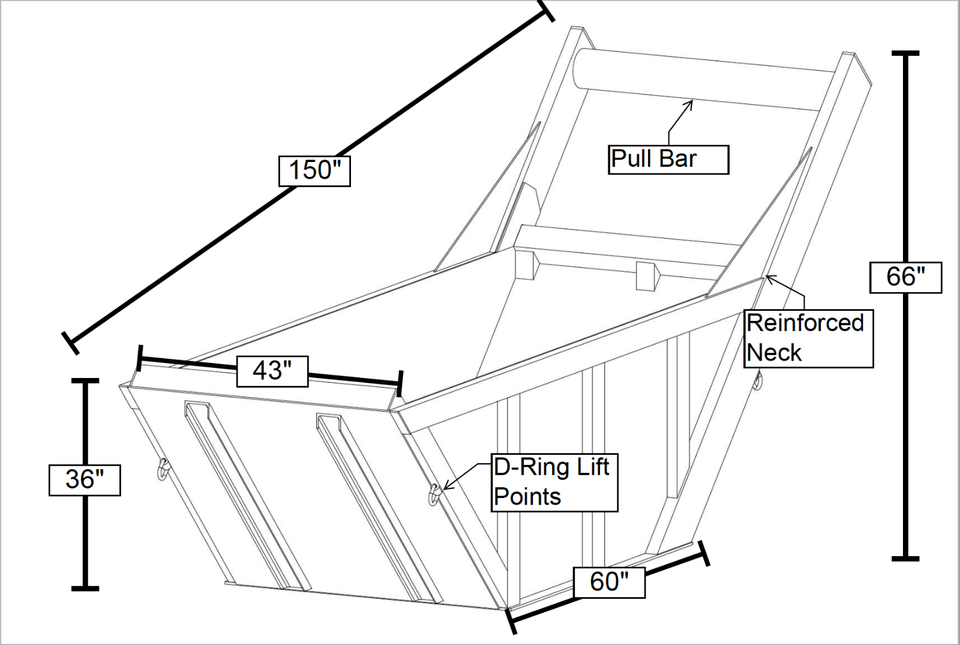 Bear Iron Works 3 Cubic Yard Bedding / Rock Box Excavator Trench Made ...
