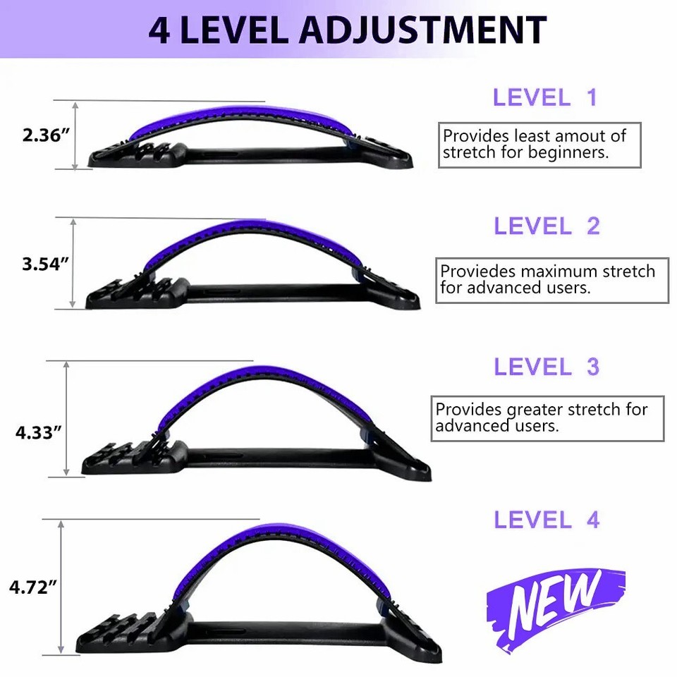 Spine Deck Back Stretcher Lumbar Sciatica Nerve Pain Relief Massager ...
