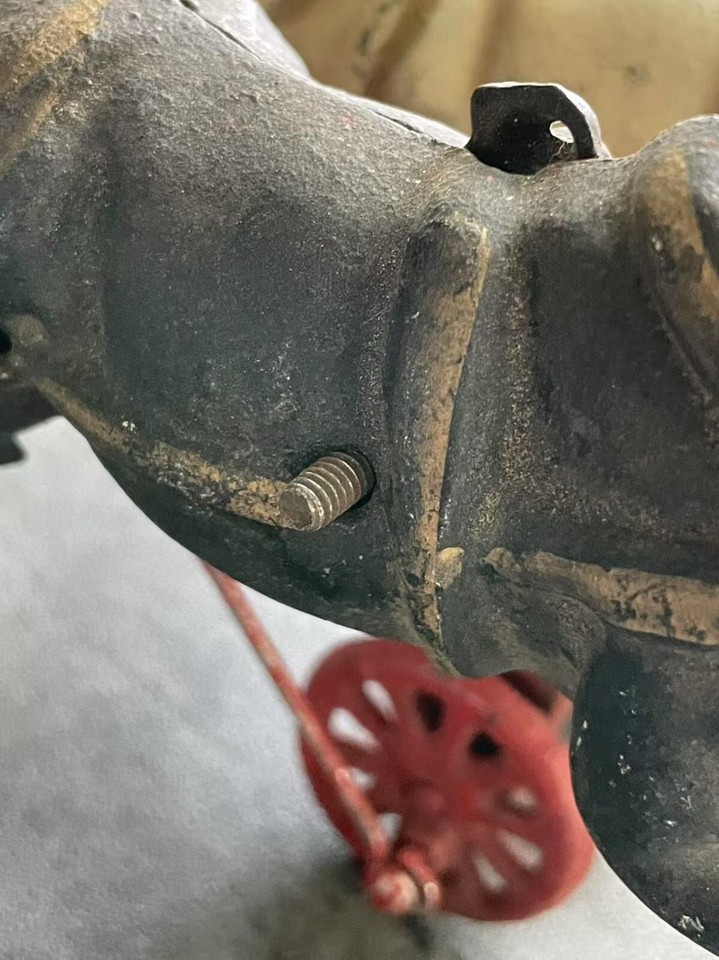 VTG Huge 29" Heavy Cast Iron Horse Drawn Fire Ladder Truck 3 Horses 2 ...