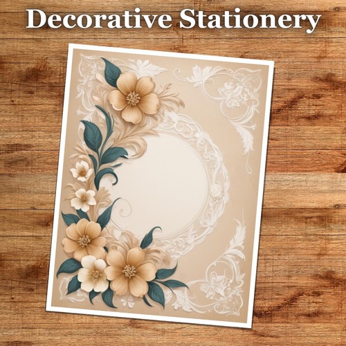 NEW - Decorative Stationery Designs (25 Sheets) 8.5 x 11 Premium Paper ...