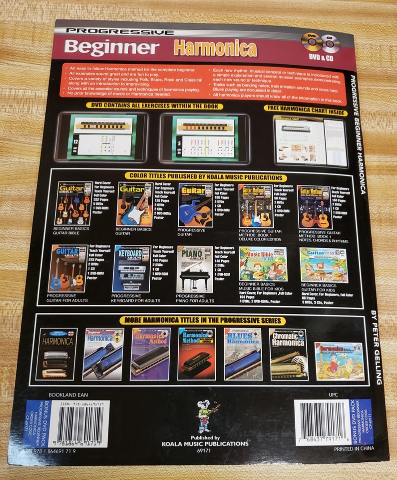 Peter Gelling Progressive Beginner HARMONICA Book CD DVD, New-READ | eBay