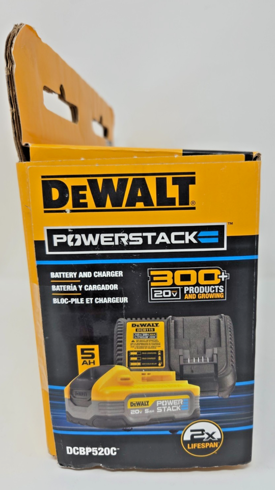 DEWALT XR POWERSTACK 20V MAX 5Ah Lithium-Ion Battery + Charger Kit ...