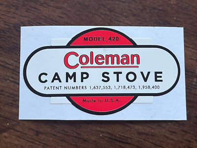 Coleman Decal For Style 420 Stove Vinyl Easy To Install WW2 Era One ...
