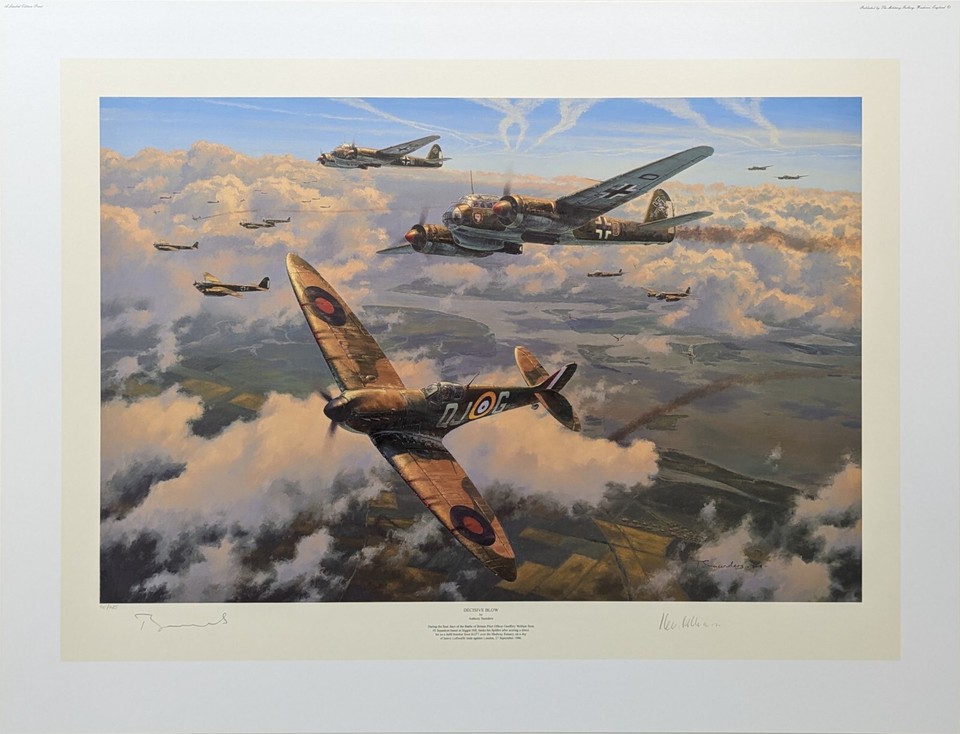 Decisive Blow Anthony Saunders art print signed by RAF Battle of ...