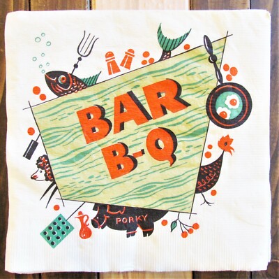 Vintage 20 Large Mid Century BBQ Barbecue Paper Napkins 8-1/2" | eBay