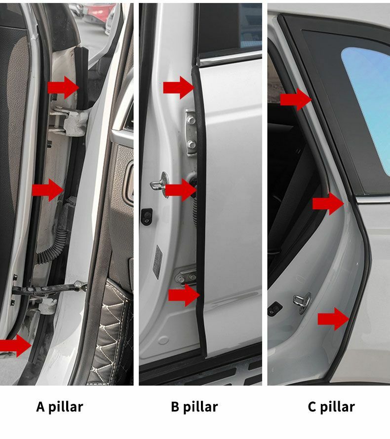 Car Door Edge Weatherstrip Rubber Sealing B Pillar Noise Windproof ...