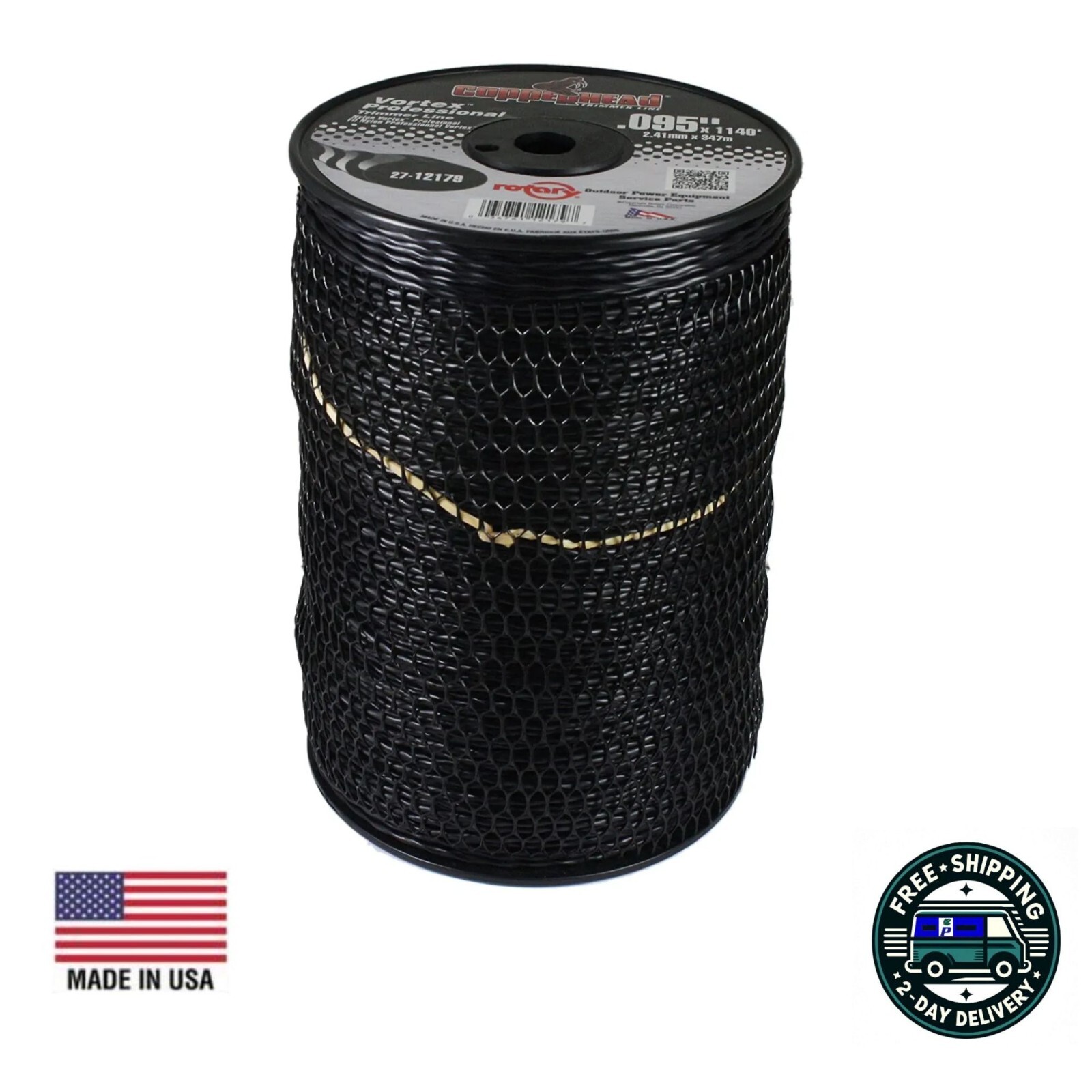 Professional Black Vortex Twisted Trimmer Line .095 1140' Spool USA ...