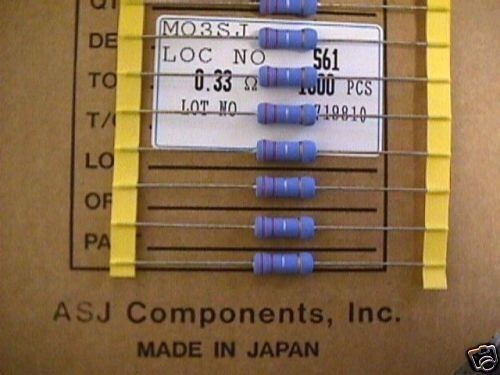 .33 Ohm 3 Watt 3W 5% Qty5 Tolerance Metal Oxide Film Resistor Loc D16 ...