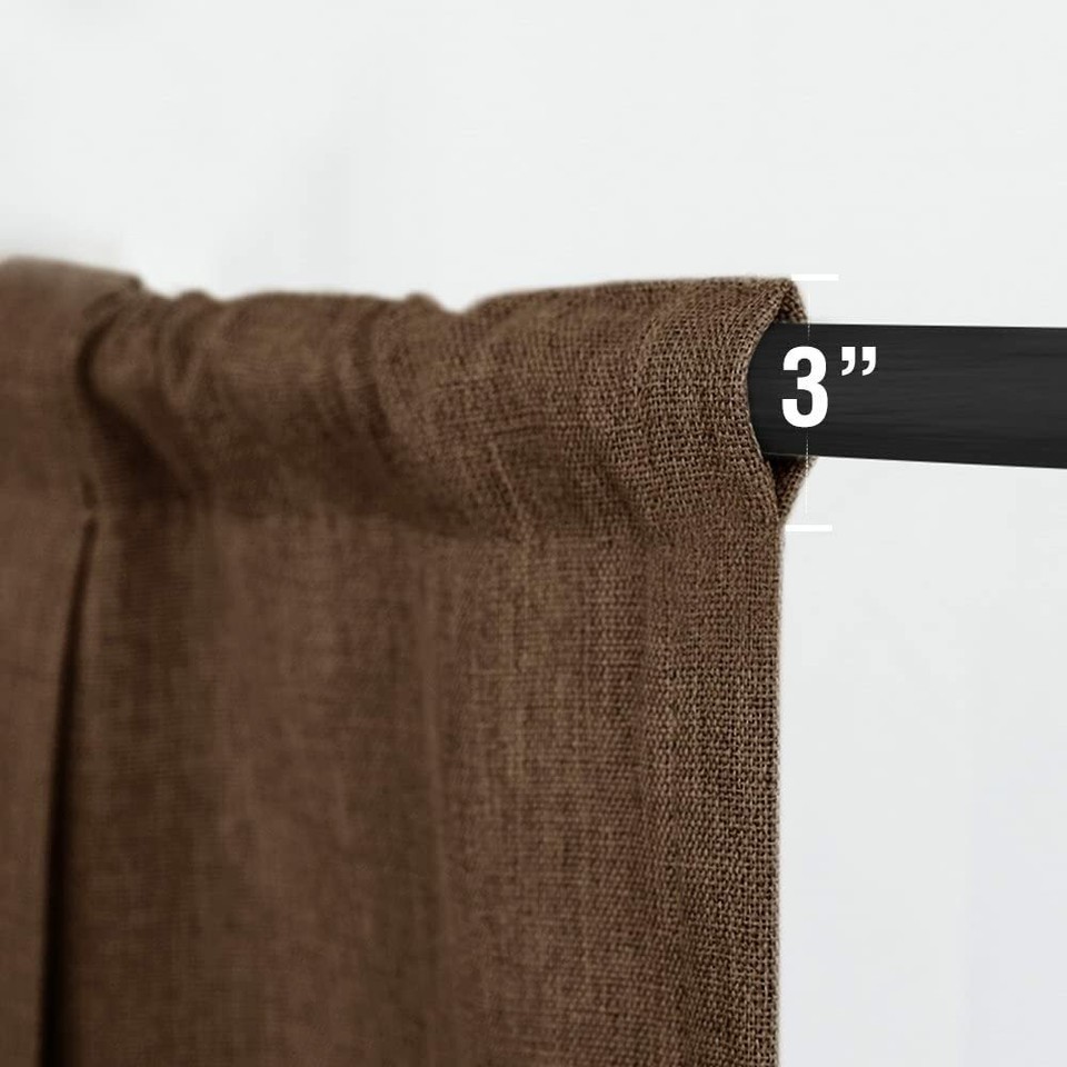 jinchan Adjustable Tie Up Linen Textured Valance for Living Room Window ...