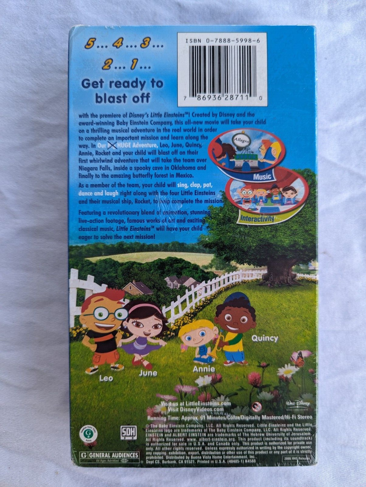 SEALED Disney Little Einsteins Our Huge Adventure VHS Tape w Toys R Us ...