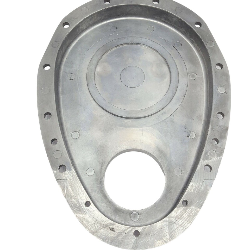 POLISHED Aluminum 2 Piece Small Block Chevy Timing Chain Cover Kit SBC ...