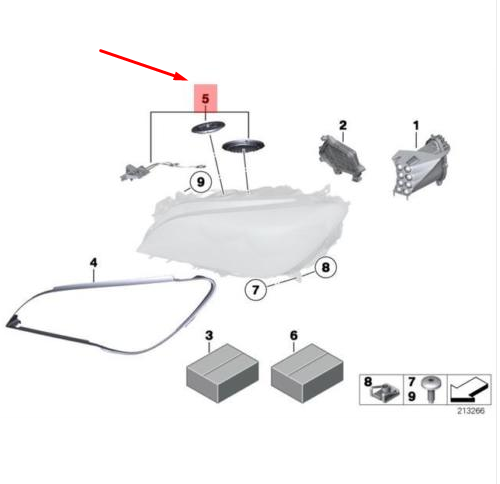 BMW 7 F01 Front Left Headlight Cover Caps Set 63117225299 7225299 NEW ...