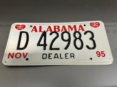 Alabama Dealer License Plate Tag 1995 | eBay