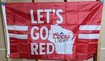 Coors Light Beer Wisconsin Badgers College Football Banner Flag Game ...