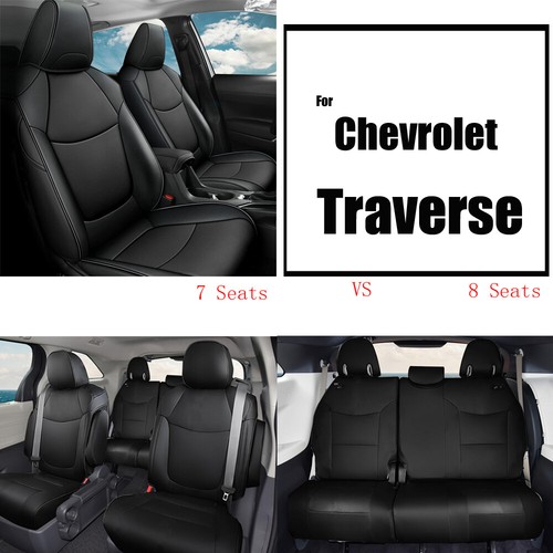 Car 7/8-Seat Covers For Chevrolet Traverse 2018-2026 Fuax Leather Full ...