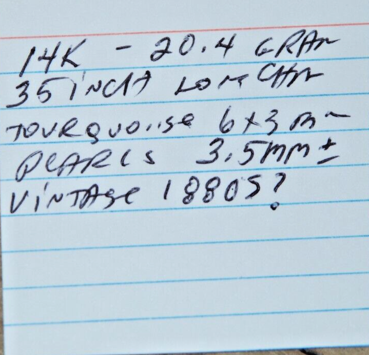 Vintage SOLID 14k Gold necklace Watch Slide Pendant With Pearl ...