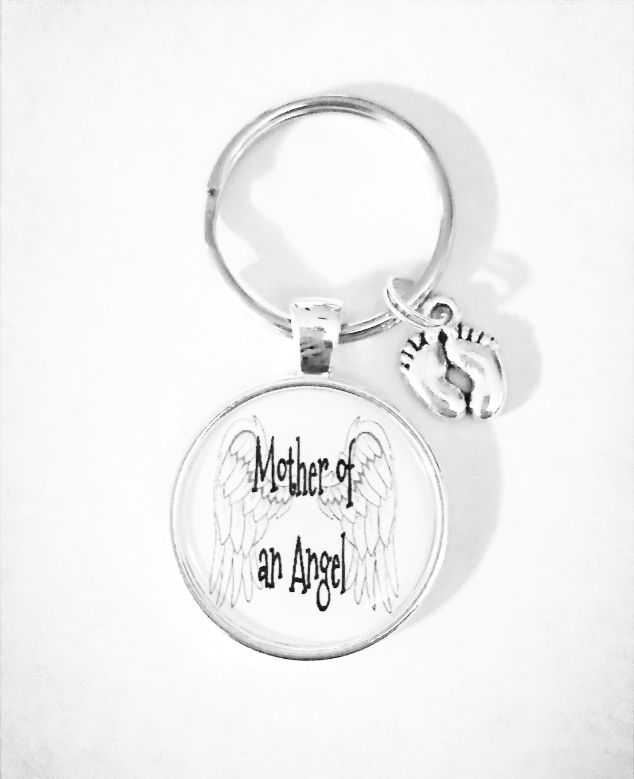Mother Of An Angel Baby Footprints Angel Wing Memory Sympathy Gift ...