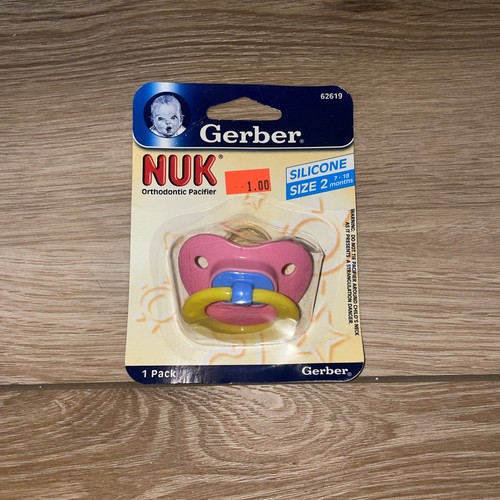 Vintage 2005 Gerber NUK Orthodontic Silicone Pacifier Size 2 Pink ...