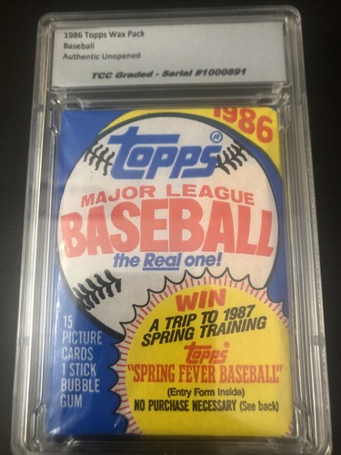 1986 Topps Baseball Wax Pack Certified Authentic Unopened And ...