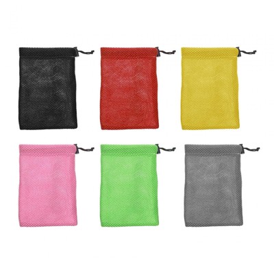 Small Mesh Drawstring Bag Portable Polyester Mesh Bag for Collecting ...