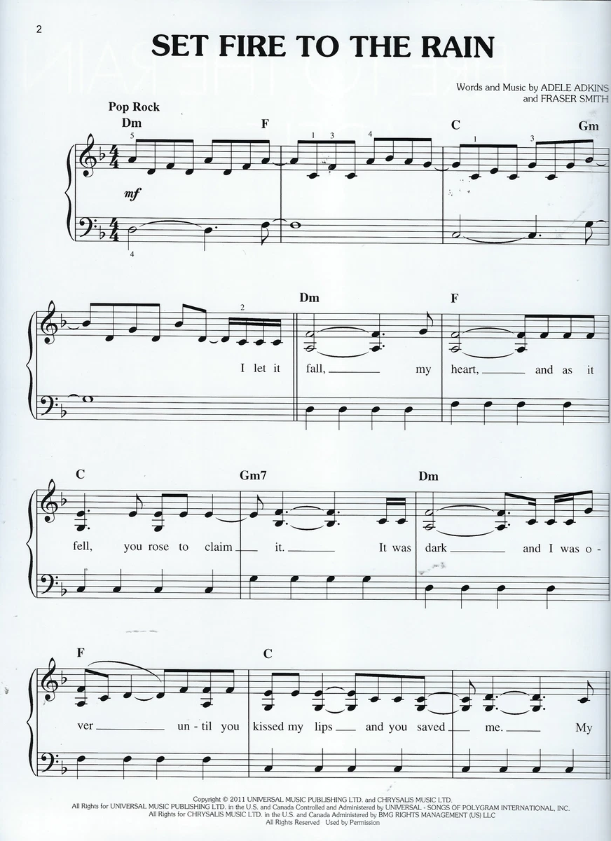 Piano Sheet Music For Beginners Adele
