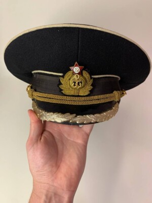 Vintage Russian Military Officer High Rank Hat Cap Navy Soviet Russia ...