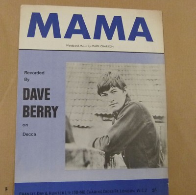 song sheet MAMA Dave Berry 1966 | eBay UK