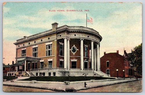 Evansville Indiana~Elks Home~BPOE Lodge~1910 Postcard | eBay