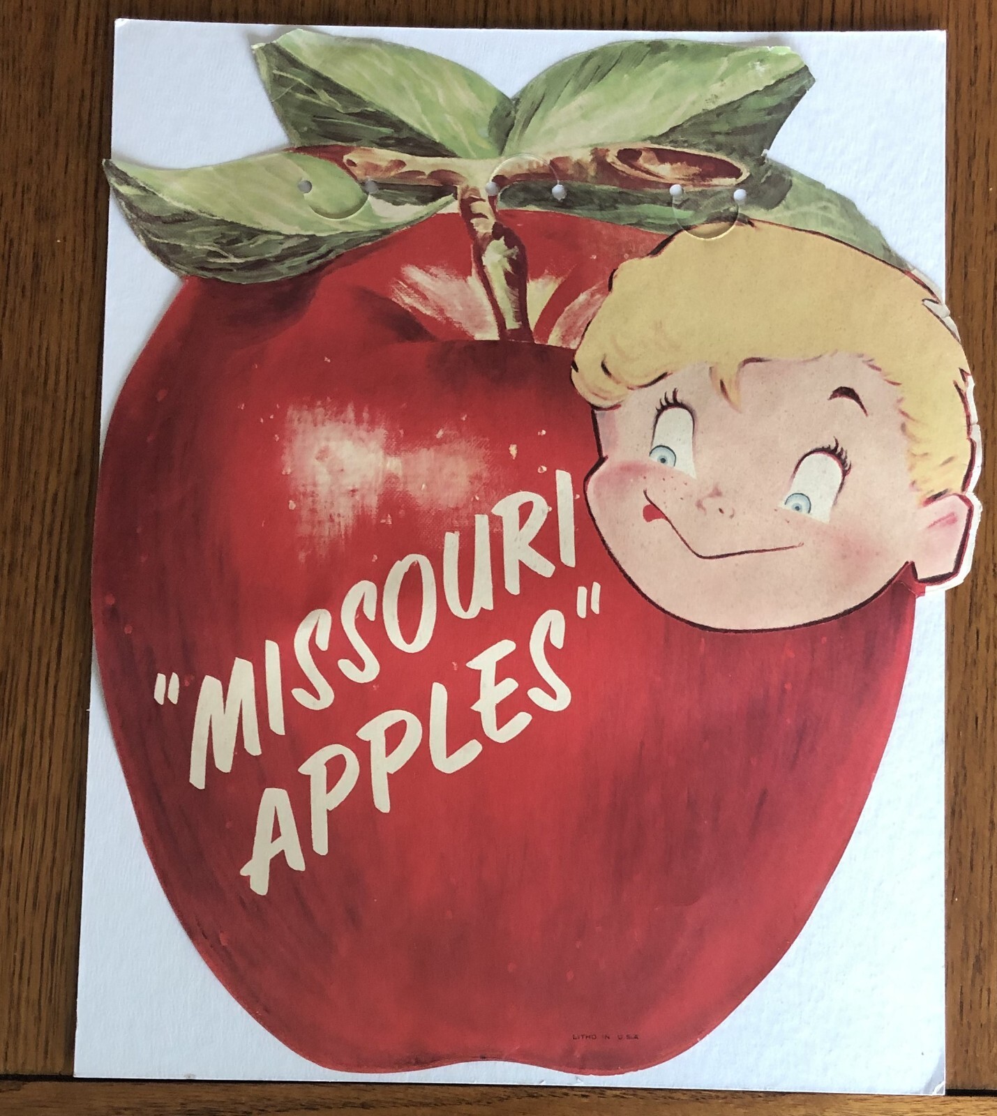 Missouri Apples - Brand - Die Cut Label Advertising Piece - 14" by 12 ...