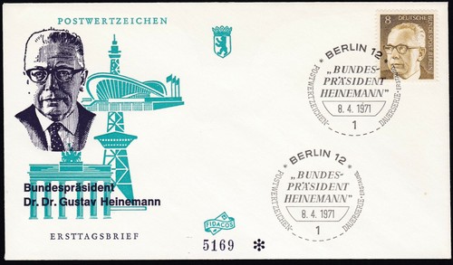 BERLIN (Germany) FDC Year 1970 Stamp Michel 360 Dr. Gustav Heinemann ...