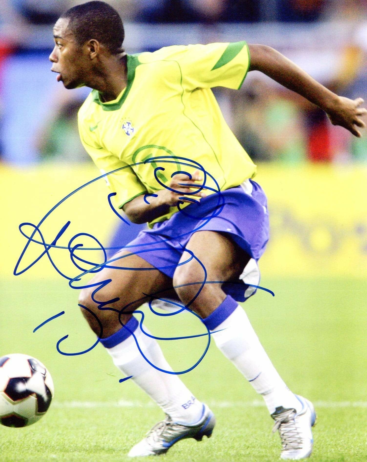 Robinho SOCCER BRAZIL NATIONAL TEAM autograph, In-Person signed photo ...