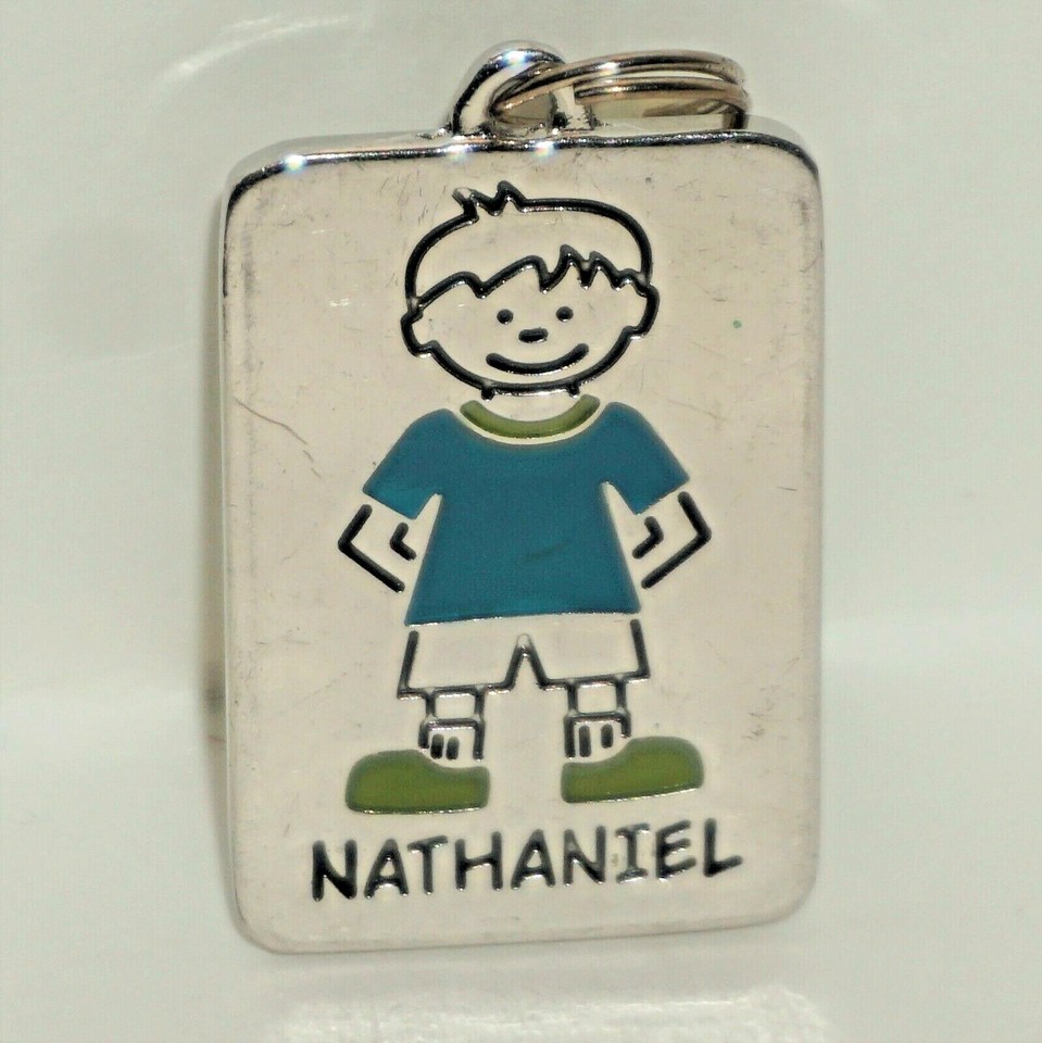 Kids Name Tag Ganz Charms ID Zipper Pulls Silver Key Ring Boys Girls ...