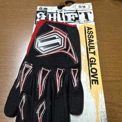 Shift Assault Racing Gloves Motocross BMX ~ Black & Red Adult Small 8 ...