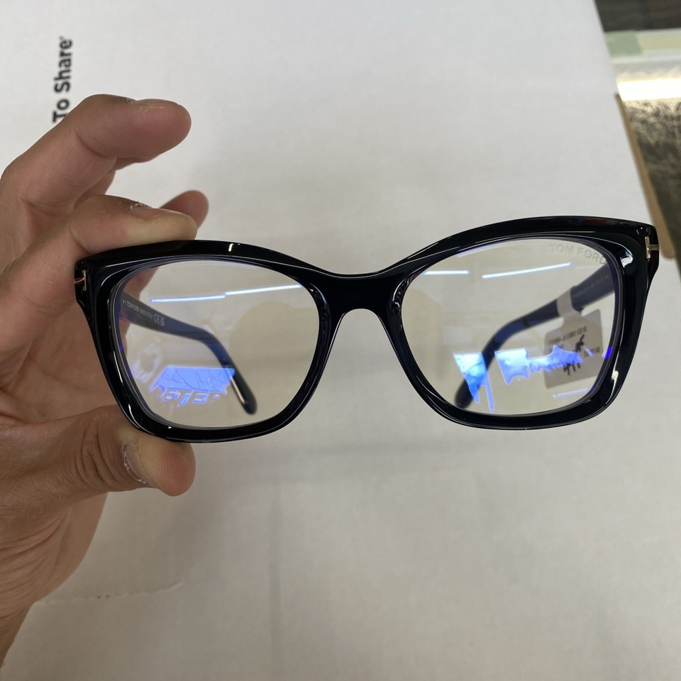 Tom Ford FT5909-B 001 Black / Blue Block 53mm Eyeglasses TF5909-B | eBay