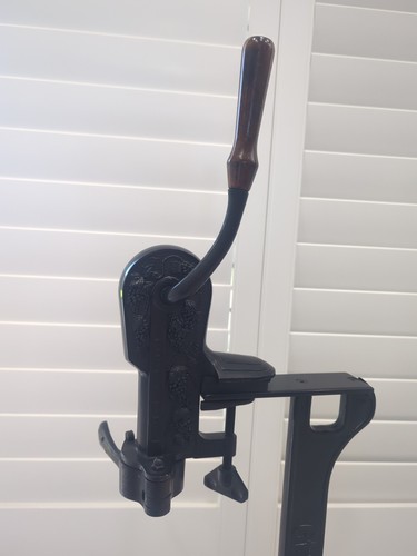 Vintage 022849 Tabletop Wine Bottle Opener w/ Wood Stand Corkscrew Rare ...