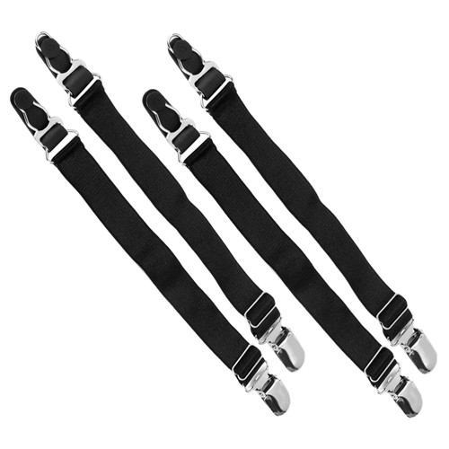 2 Pair Adjustable Thigh Garter for Women Knee over Sock Strap Metal ...