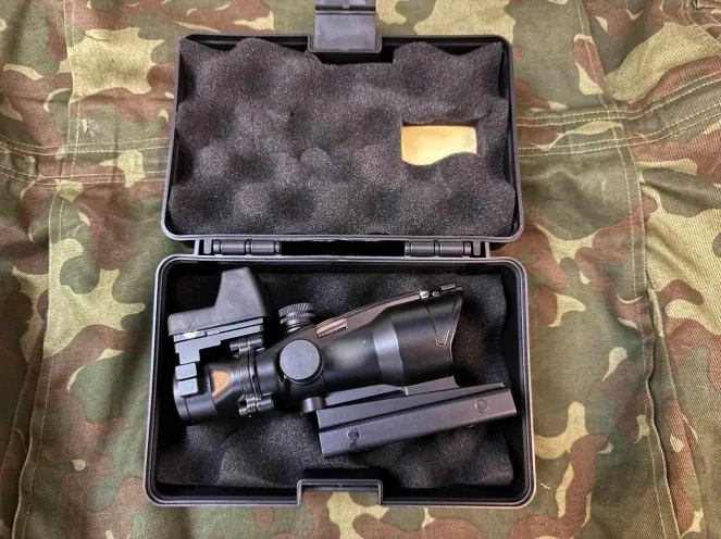 ACOG TA31 4x32 Illuminated Red Fibre Optic Sight Scope Shooting Airsoft ...