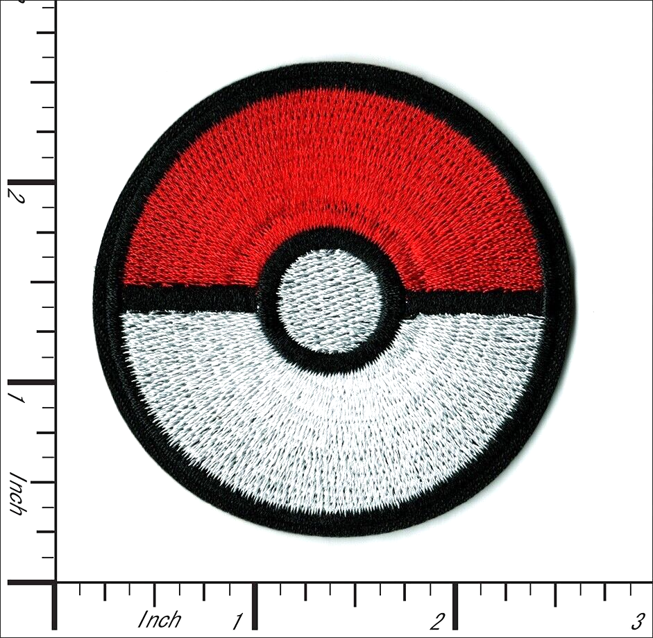 Pokemon Poke Ball Embroidered Iron On Patch Vintage Anime Pokemon Badge ...