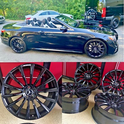 MERCEDES 17 INCH NIGHT EDT RIMS WHEELS SET4 NEW C300 C250 E300 E350 AMG ...