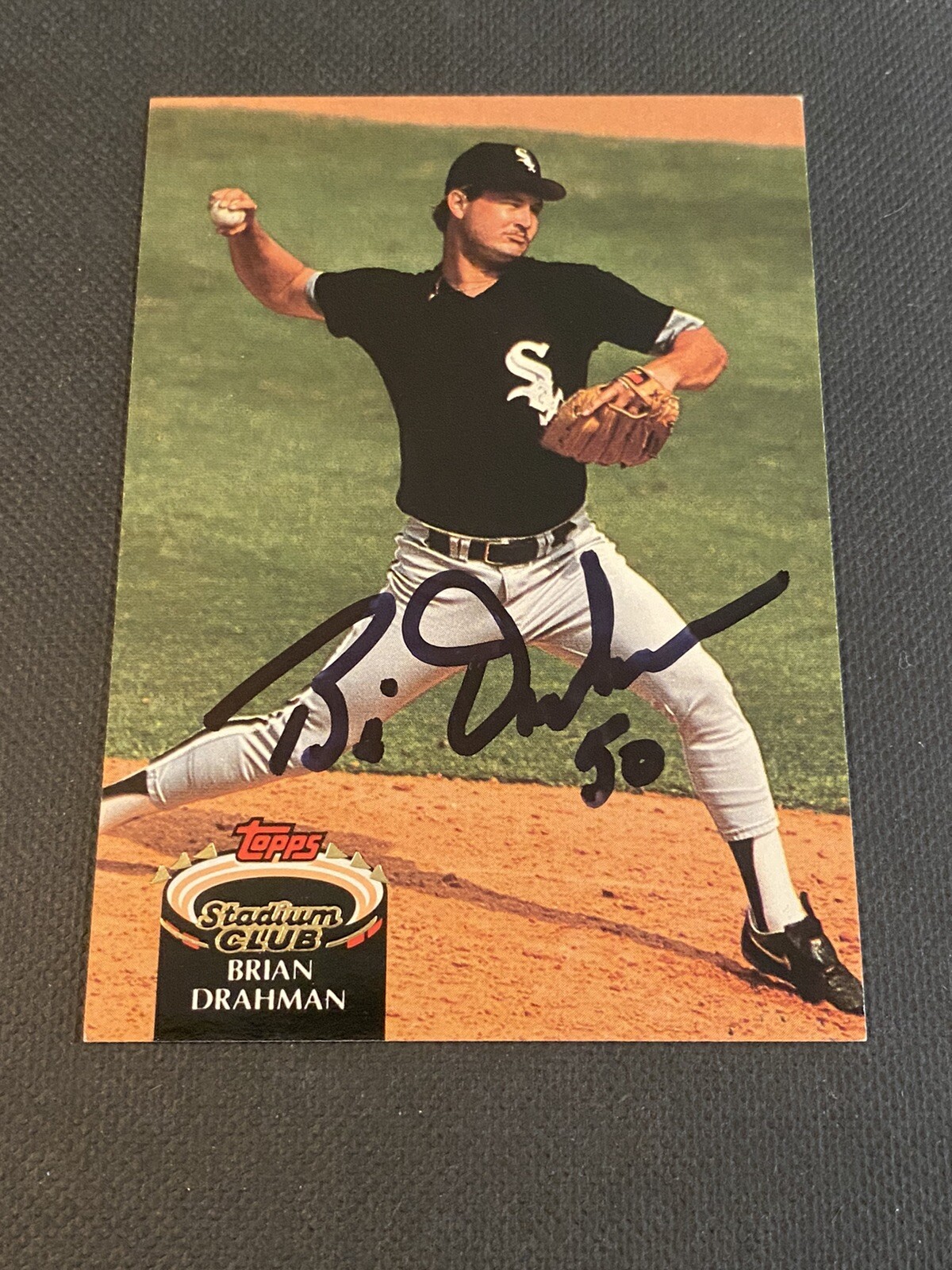 Brian Drahman Signed 1992 Topps Stadium Club Card Auto White Sox ...